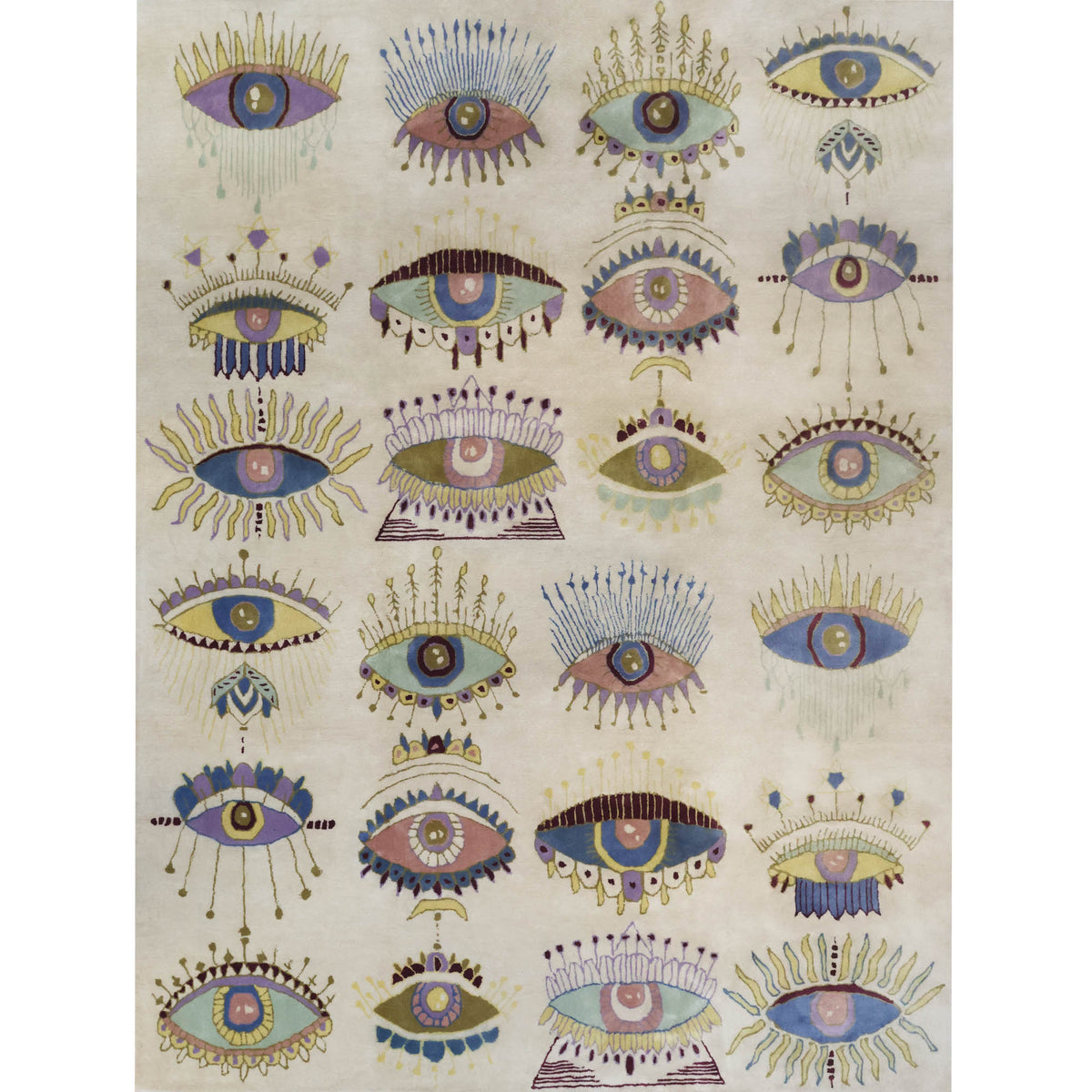 Bright Eye Multicolor Tufted Rug | Abstract Eye Rug – Scout Design Studio