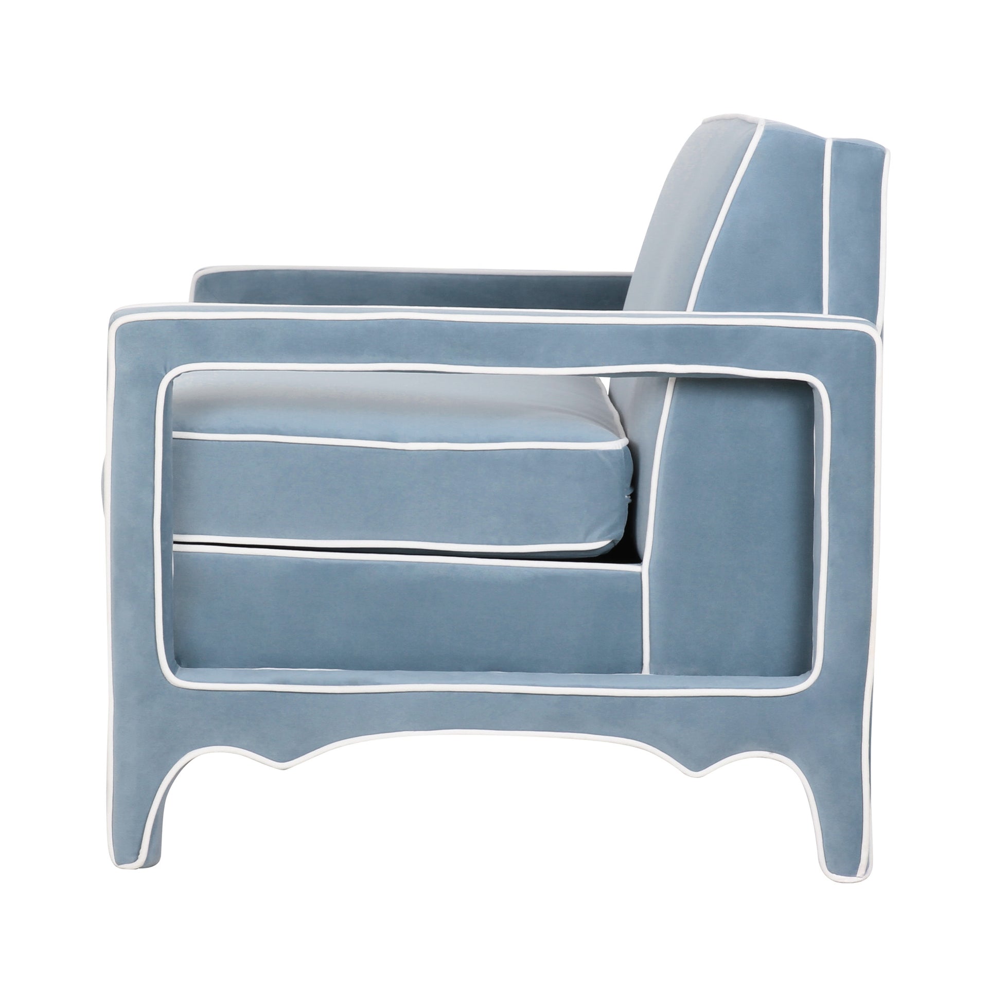 Cary Chair Two Seater in Frost Blue | Modern Velvet Sofa – Scout Design ...