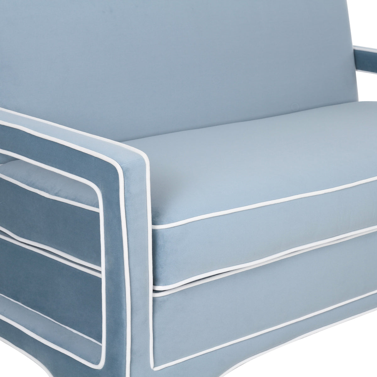 Cary Chair Two Seater in Frost Blue | Modern Velvet Sofa – Scout Design ...