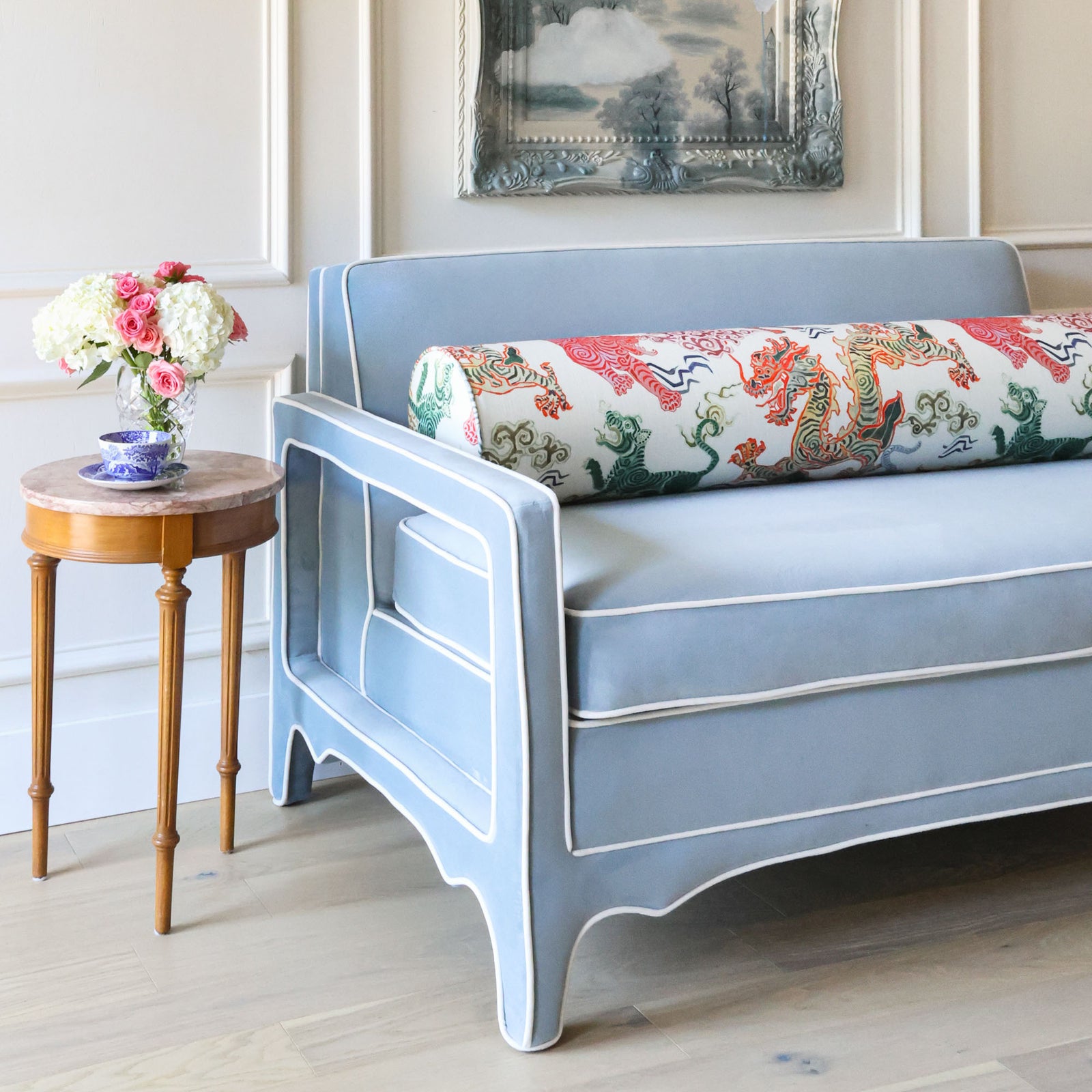 Cary Chair Two Seater in Frost Blue | Modern Velvet Sofa – Scout Design ...