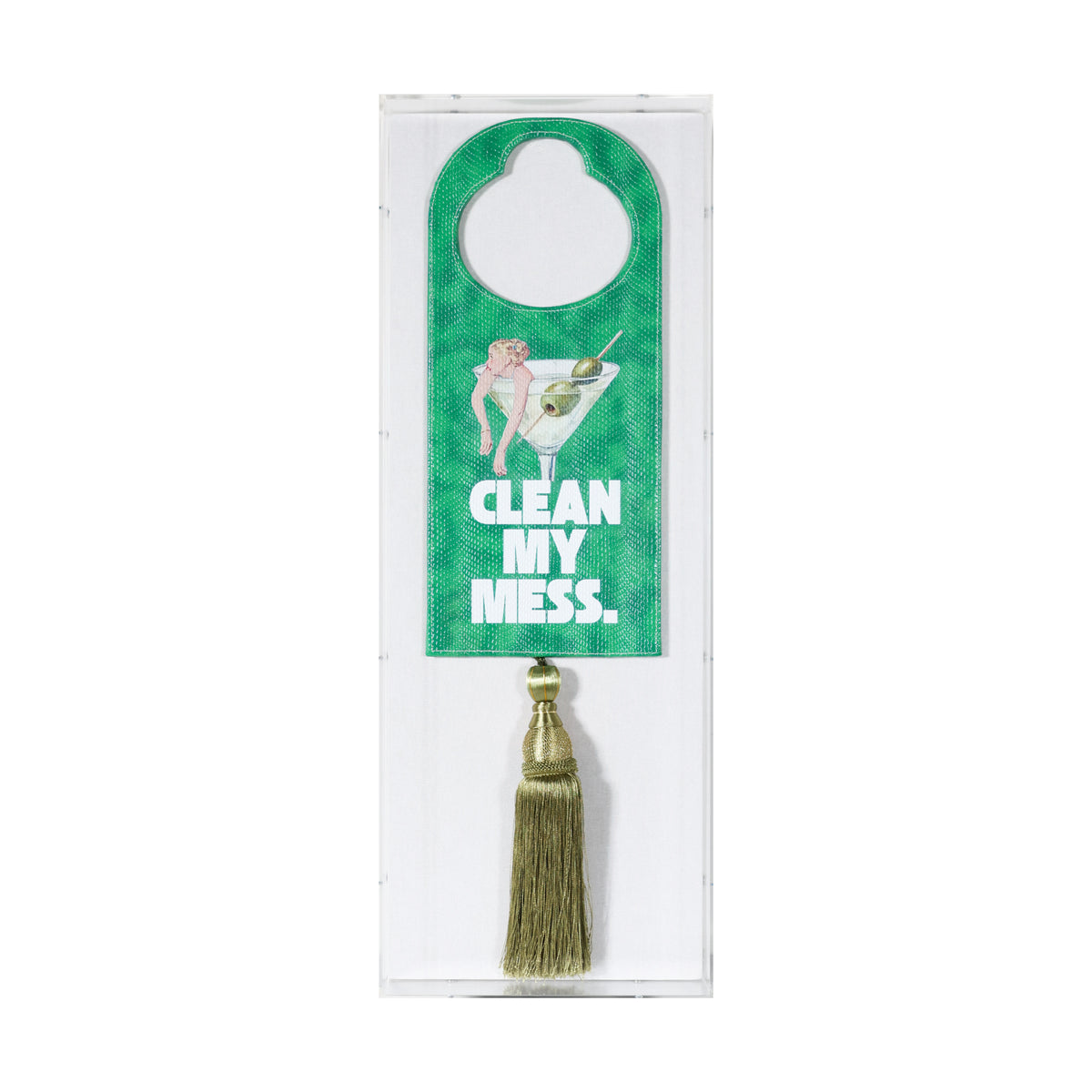 Clean My Mess Hang Tag - Green | Hotel Tag Art – Scout Design Studio
