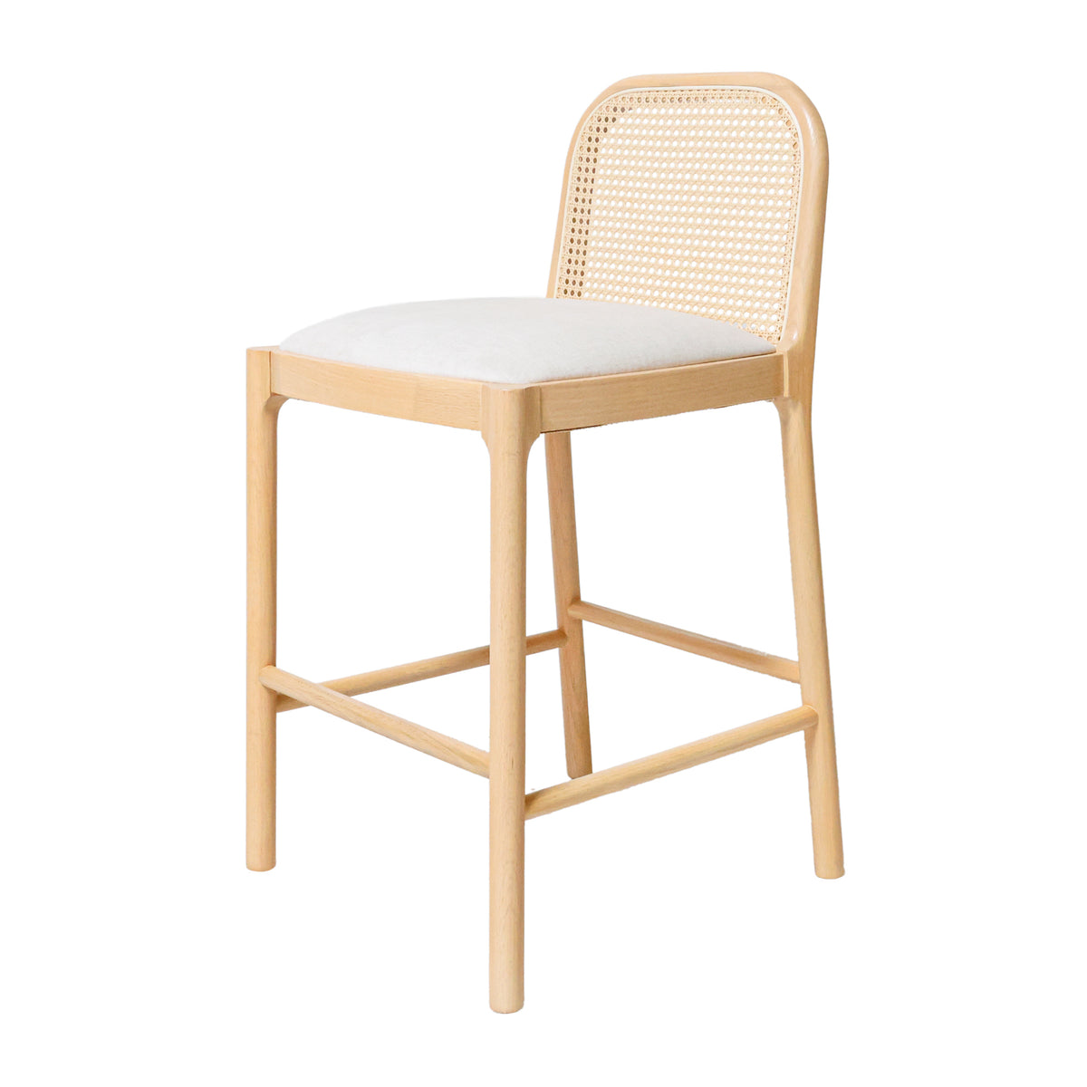 Commander Counter Stool | Cane & Linen Kitchen Seating – Scout Design ...