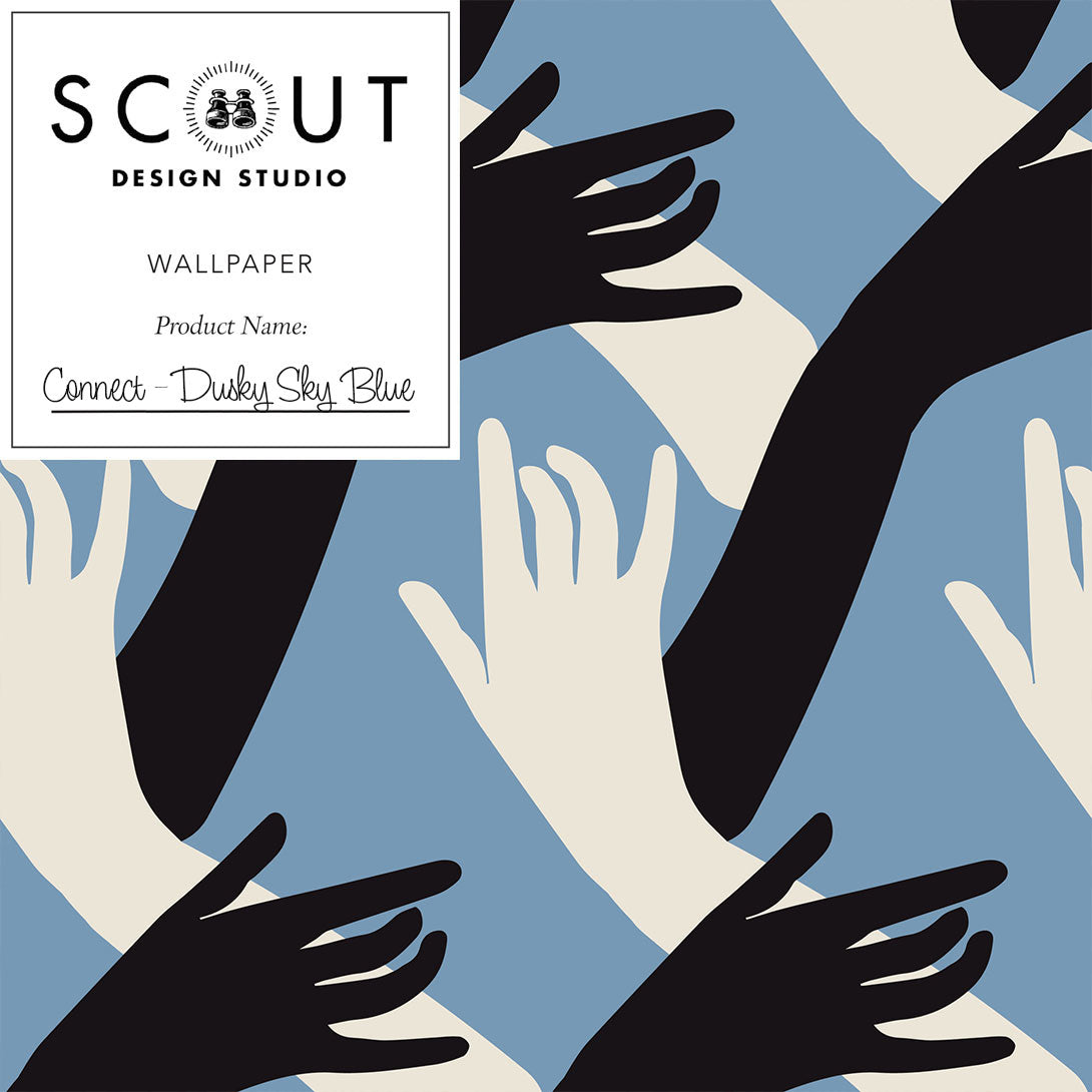 Connect Wallpaper in Dusky Sky Blue Sample | Wallpaper Sample – Scout ...