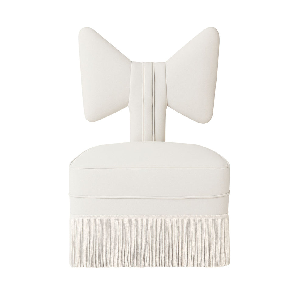 Costes Bow Accent Chair | Modern Ivory Slipper Chair – Scout Design Studio