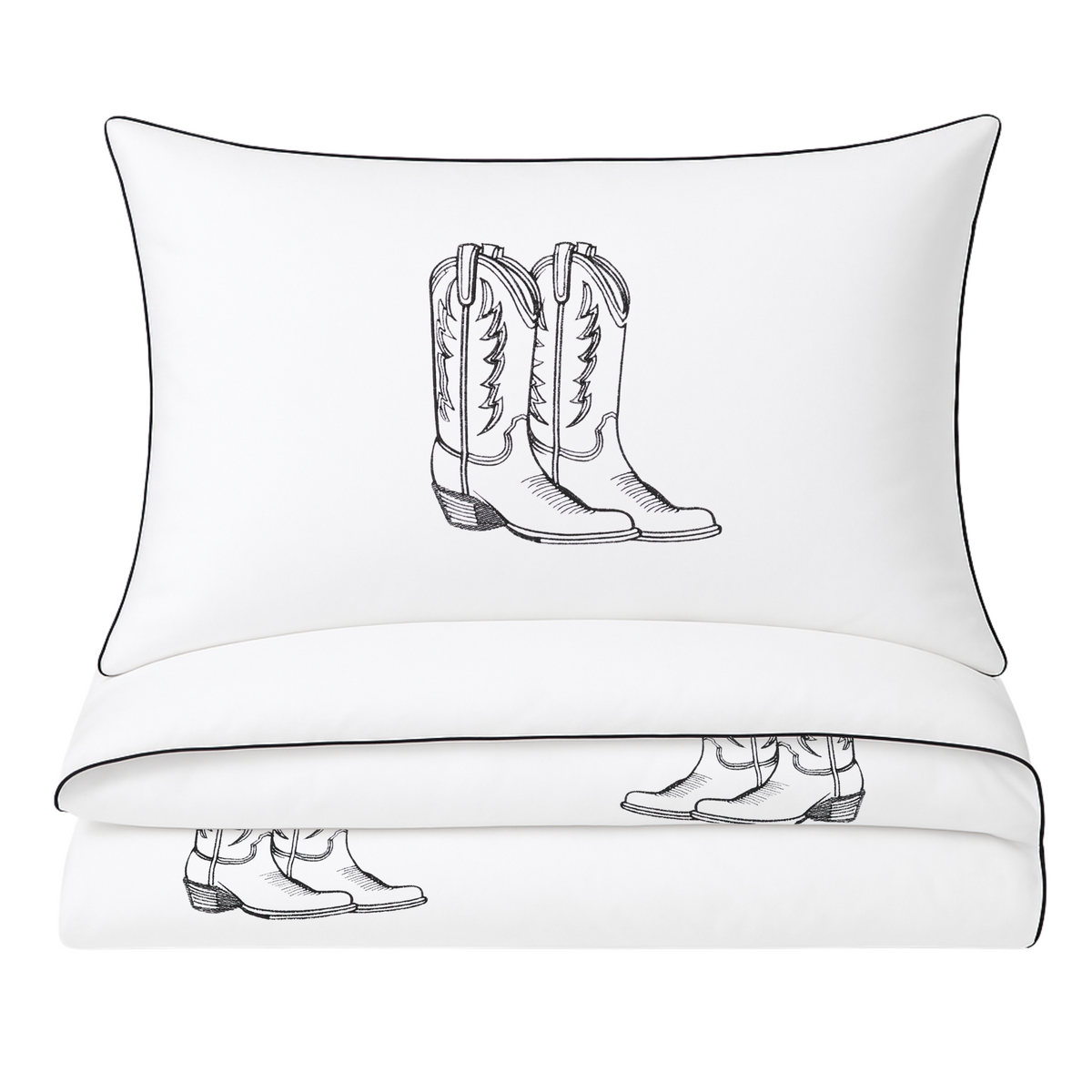 Cowboy Boot Duvet Cover in Black | Western Bedding – Scout Design Studio