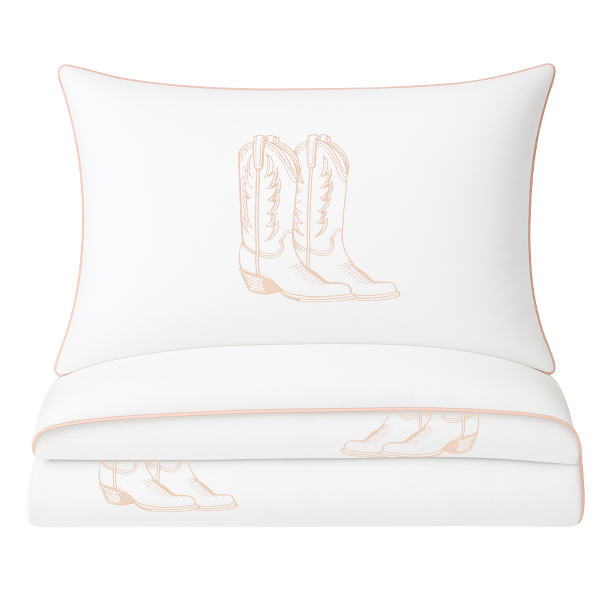 Cowboy Boot Duvet Cover in Pale Blush | Western Bedding – Scout Design ...
