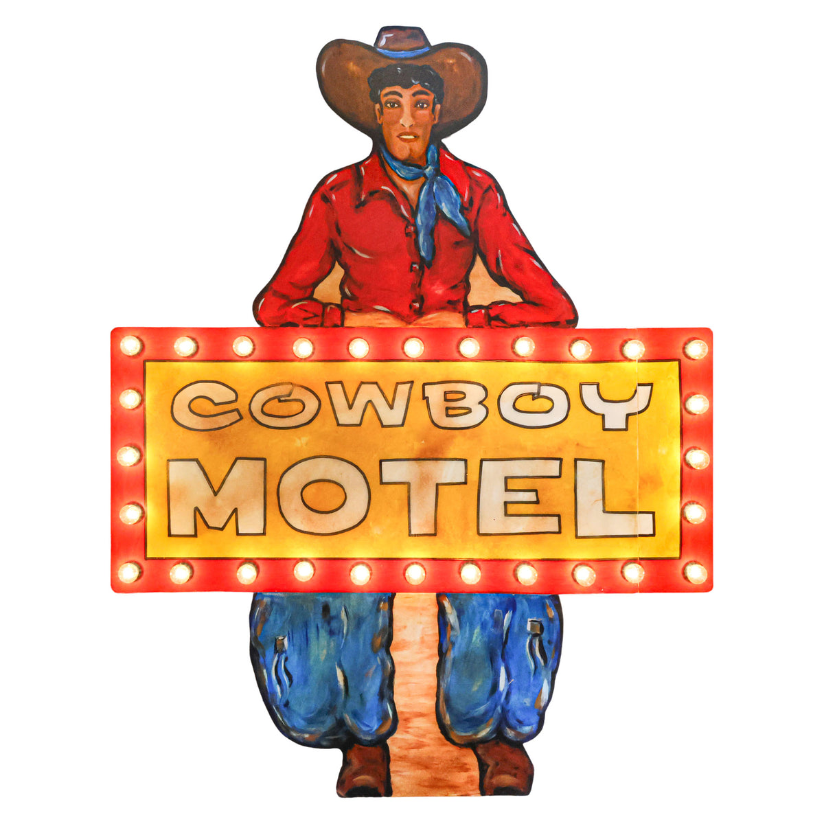 Cowboy Motel Sign | Western Light Up Sign – Scout Design Studio