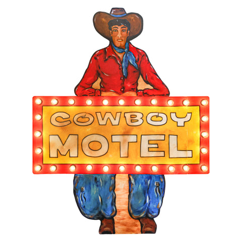 Cowboy Motel Sign | Western Light Up Sign – Scout Design Studio