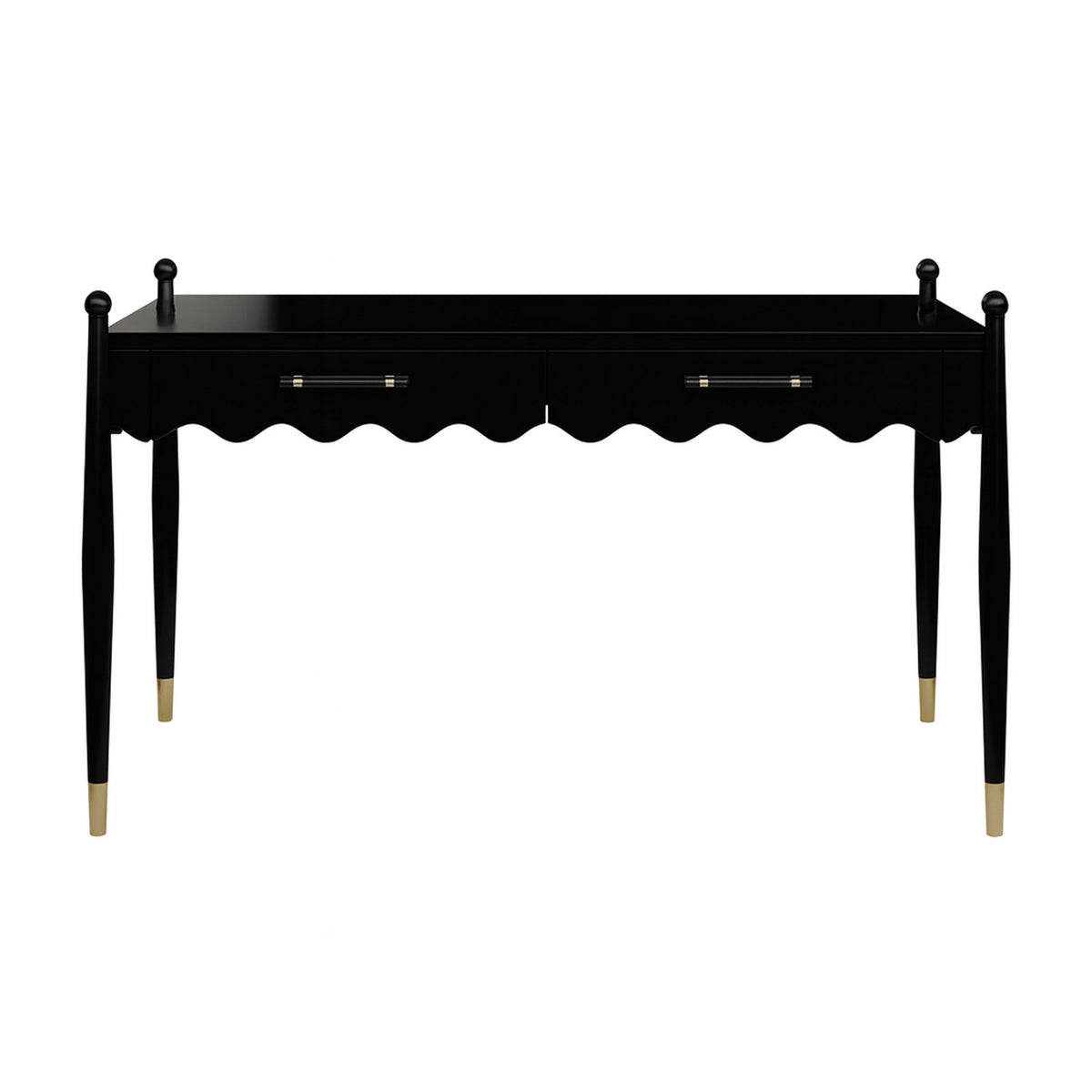 Draper Desk Refinished in Black Lacquer – Scout Design Studio