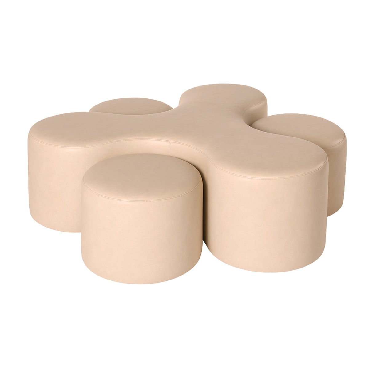 Elvie Ottoman | Cream Vegan Leather Ottoman – Scout Design Studio