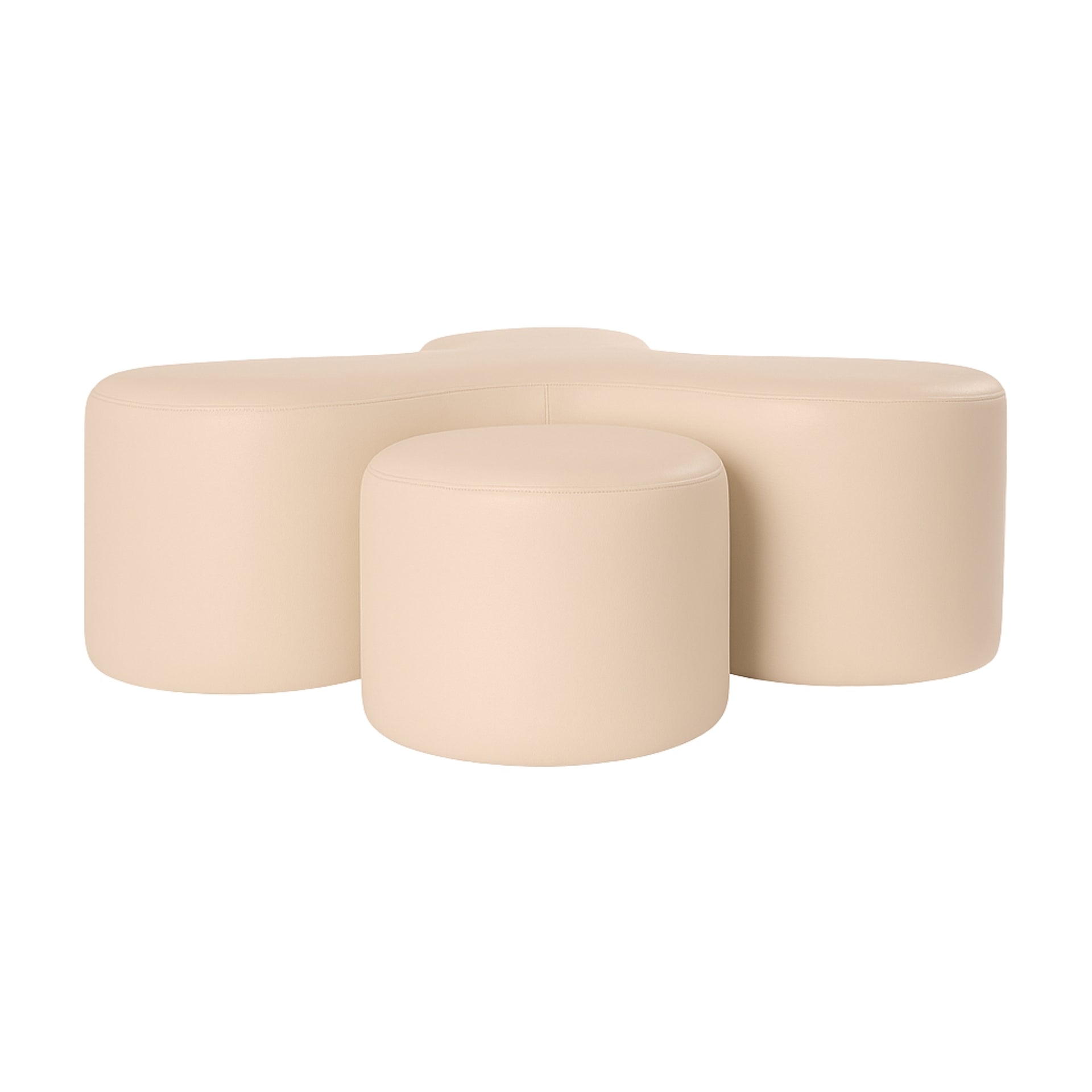 Elvie Ottoman | Cream Vegan Leather Ottoman – Scout Design Studio