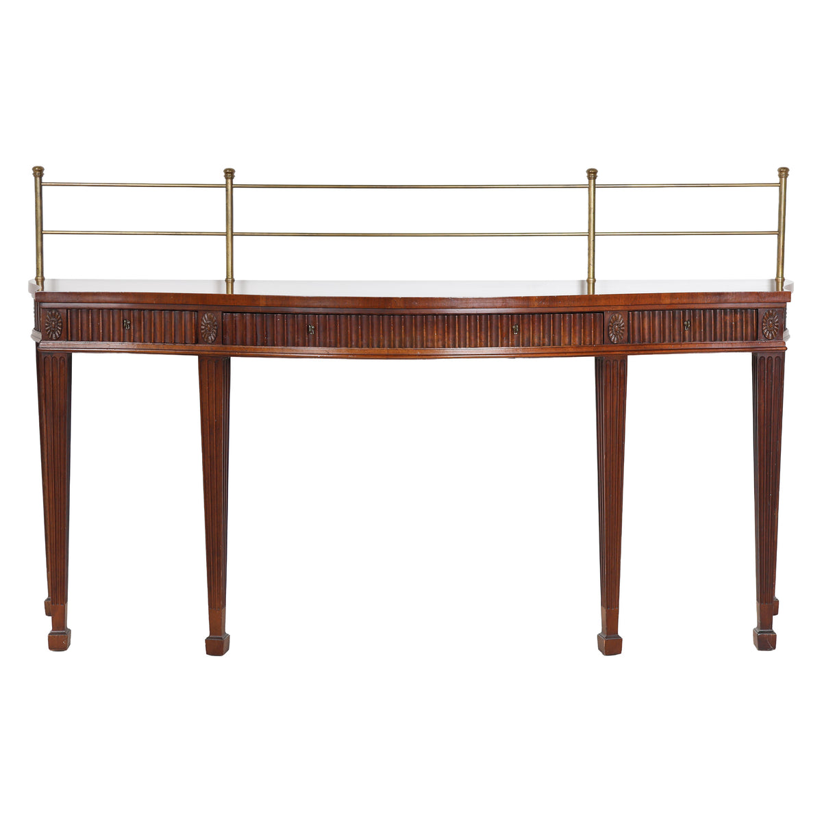Butler Table with Brass Rail | Vintage Furniture – Scout Design Studio