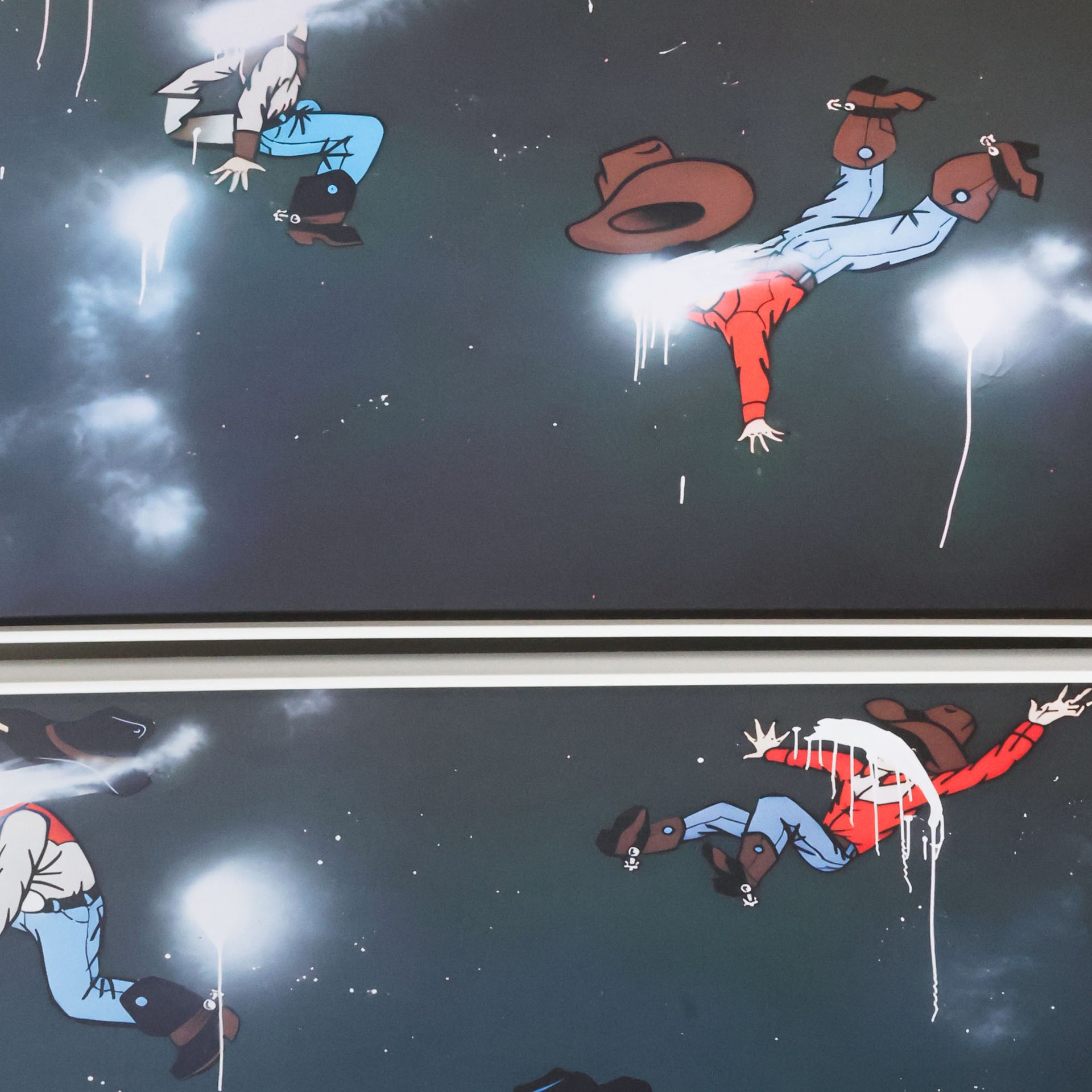 Falling Cowboys Print | Triptych Wall Art – Scout Design Studio