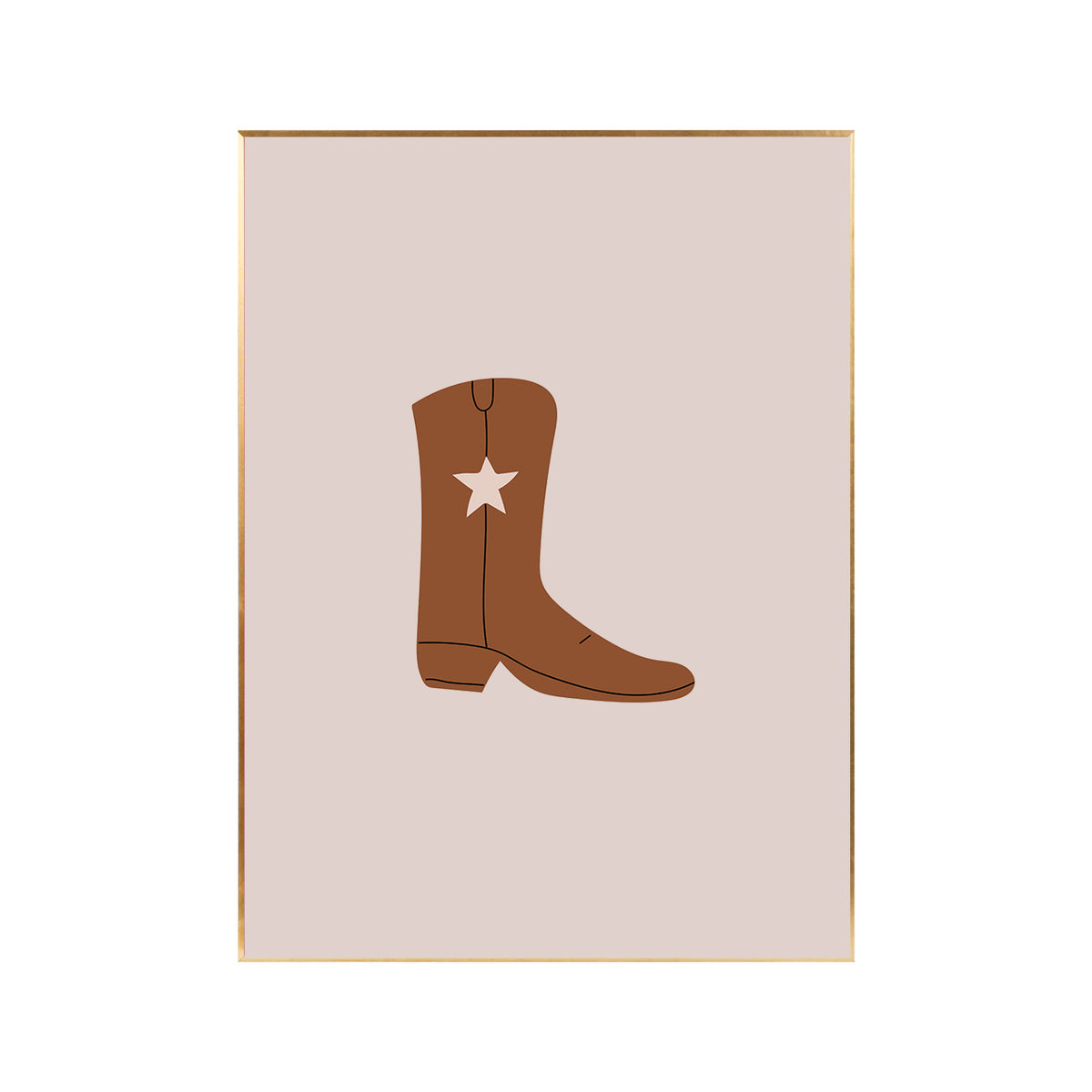 Framed Cowboy Boot Print - Mink | Printed Wall Art – Scout Design Studio