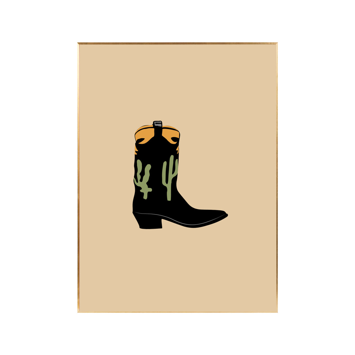 Framed Cowboy Boot Print - Sand | Printed Wall Art – Scout Design Studio