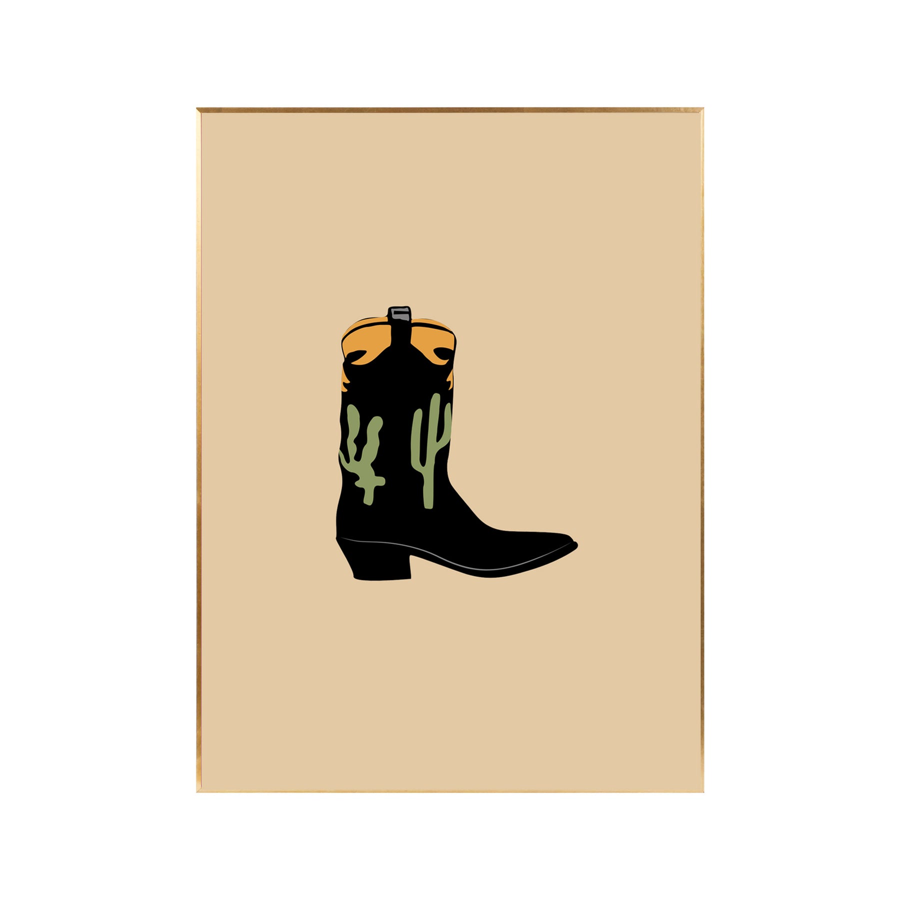 Framed Cowboy Boot Print - Sand | Printed Wall Art – Scout Design Studio