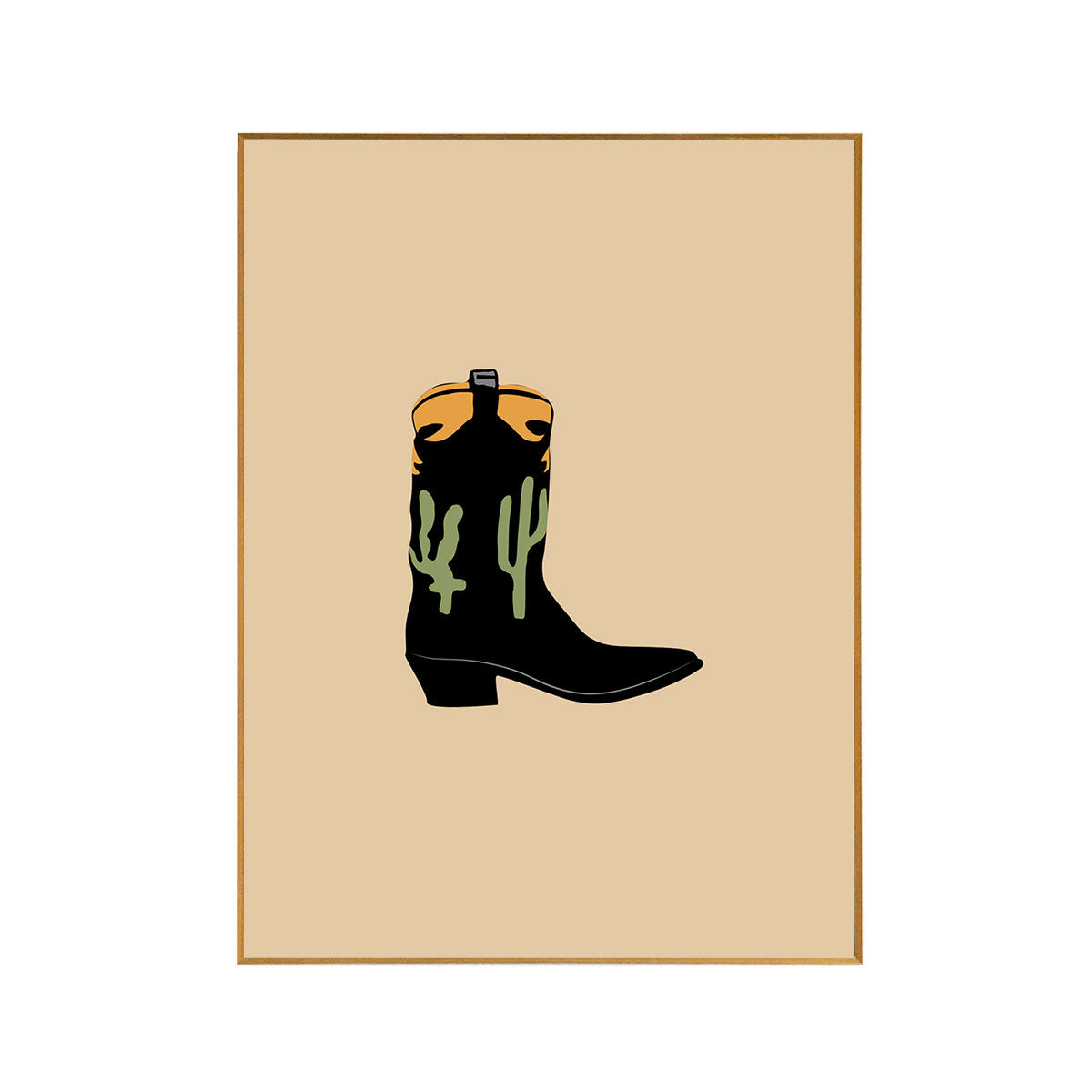 Framed Cowboy Boot Print - Sand | Printed Wall Art – Scout Design Studio