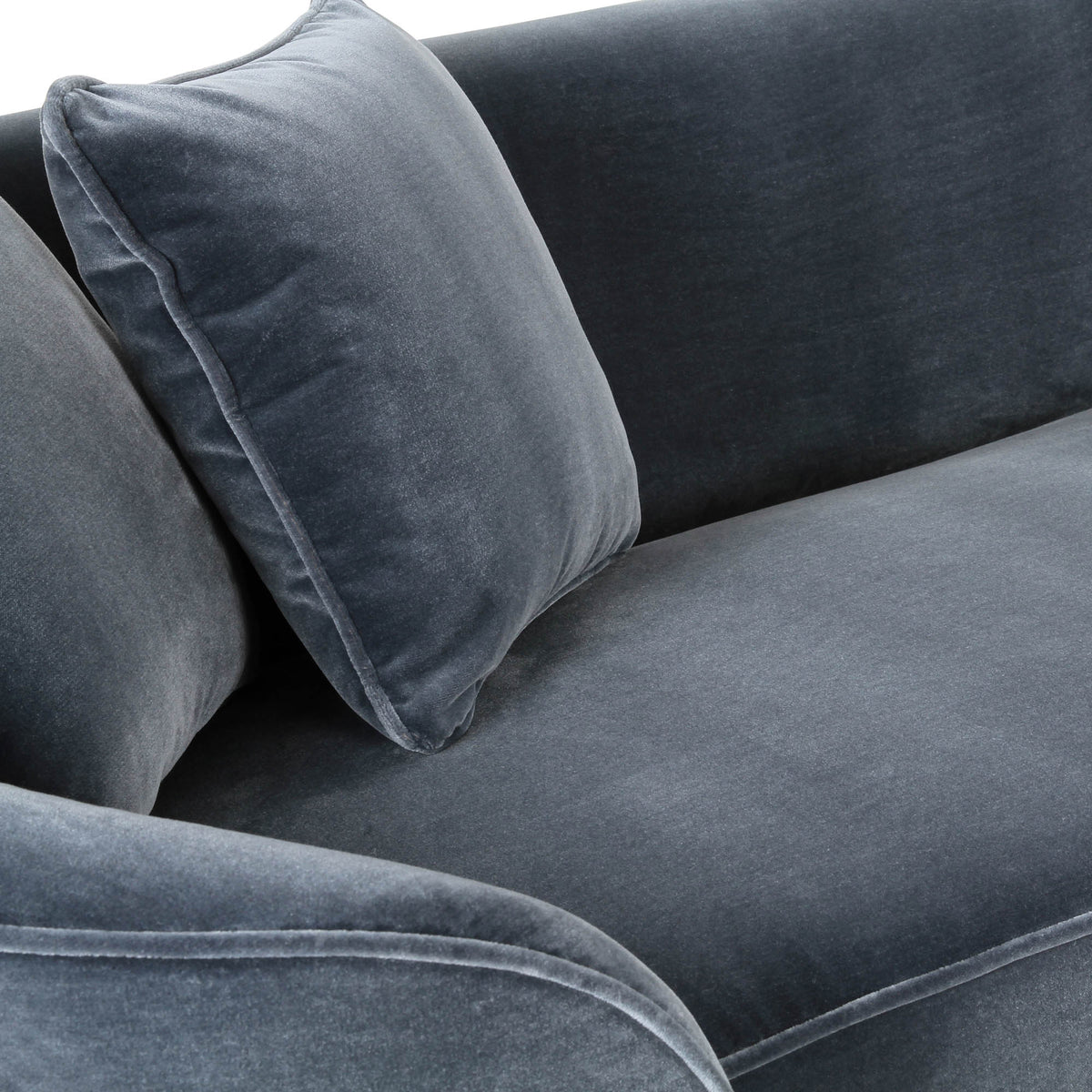 Martita Sofa in Slate Blue | Velvet & Brass Sofa – Scout Design Studio