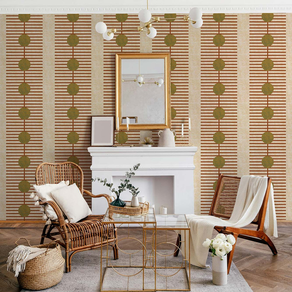 Nomalanga Wallpaper - Terracotta | Pattern Wallpaper – Scout Design Studio