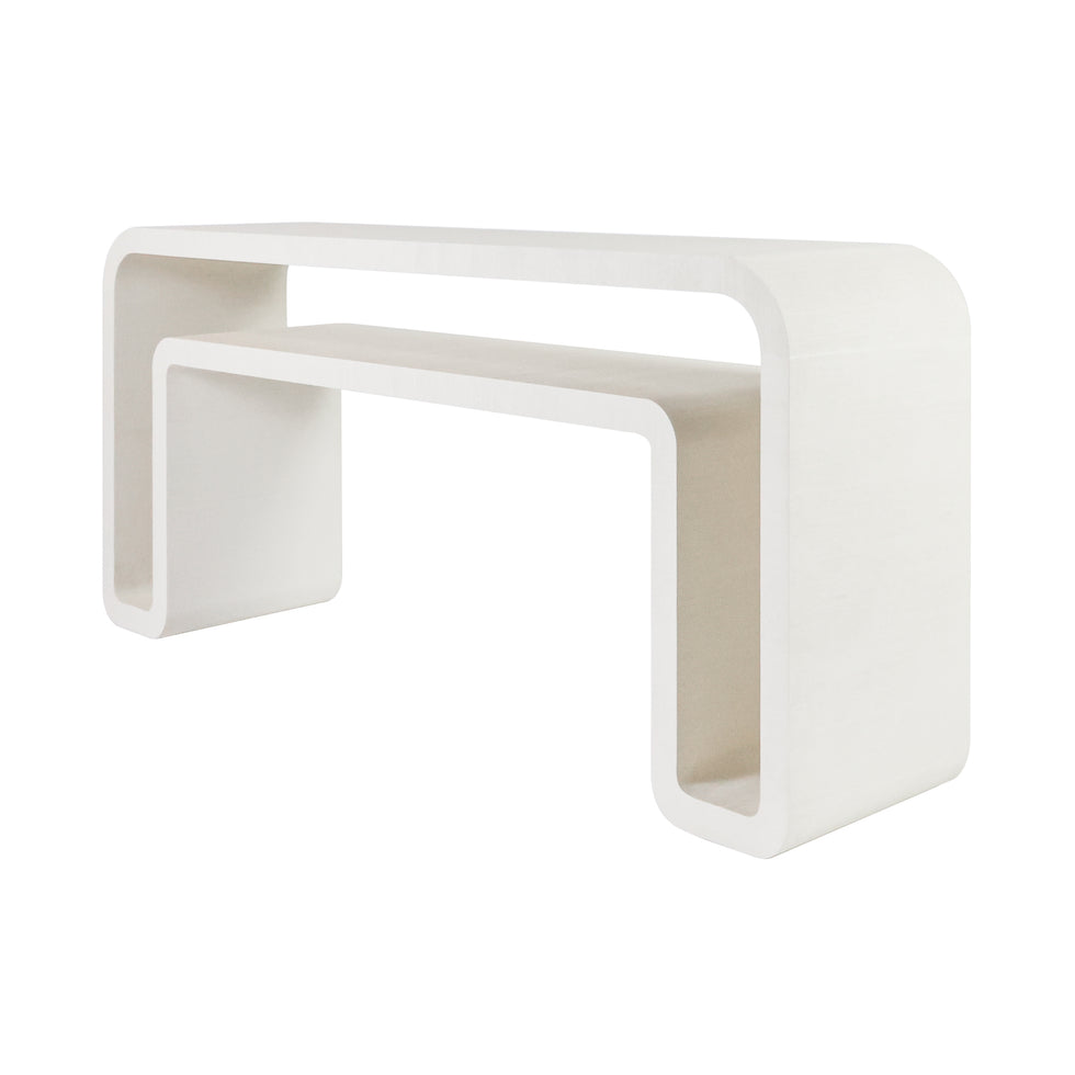 Olivia Console | Curved Two-Tier Console Table – Scout Design Studio