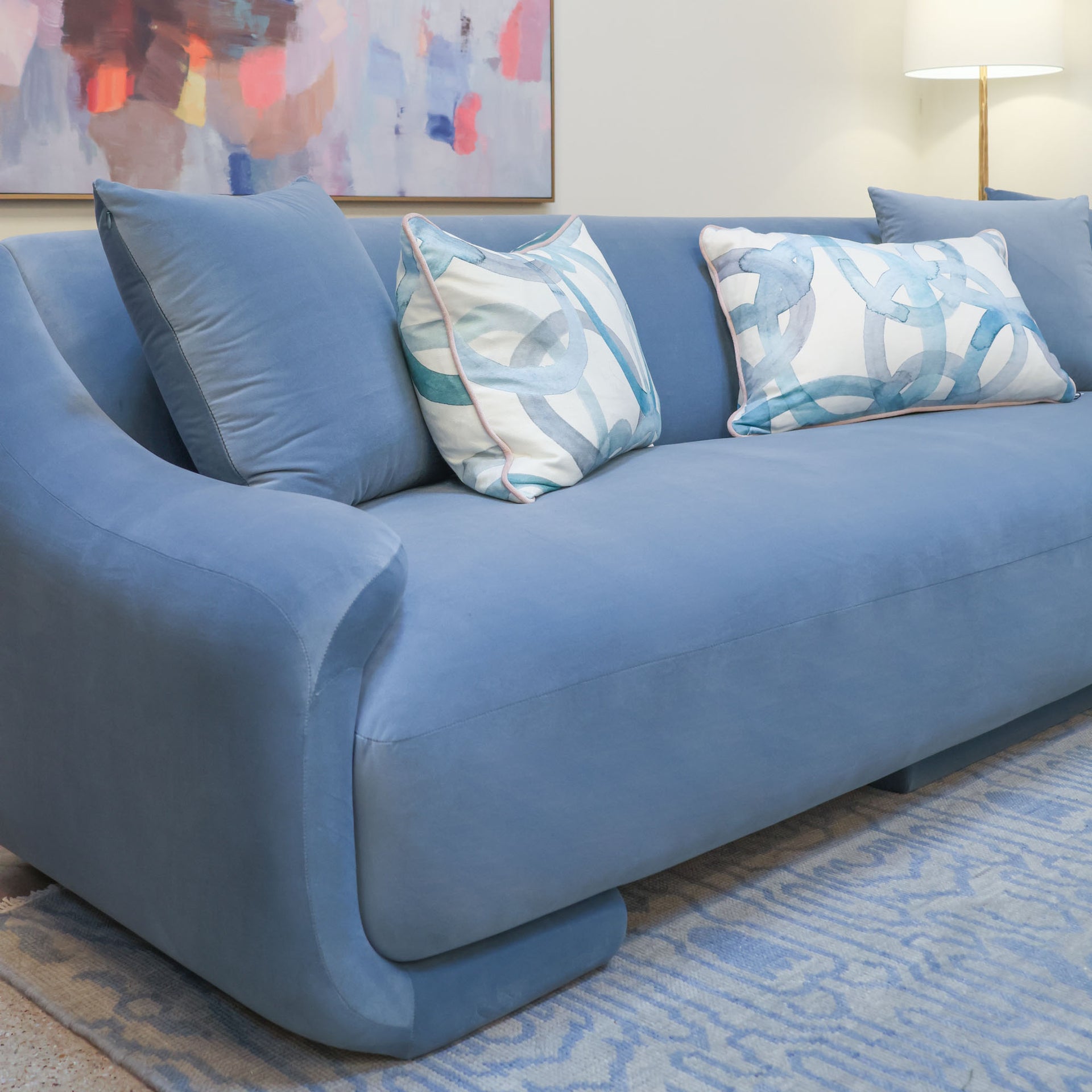Ooh La La Sofa in Light Blue | Blue Velvet Modern Couch – Scout Design ...