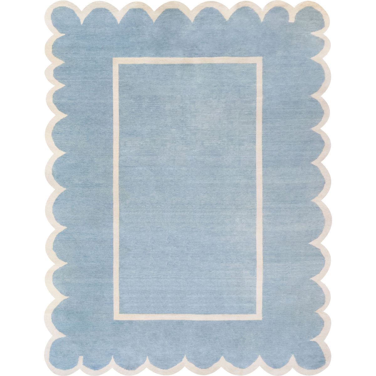 Ruby Blue Turkish Knot Rug | Blue Scalloped Rug – Scout Design Studio
