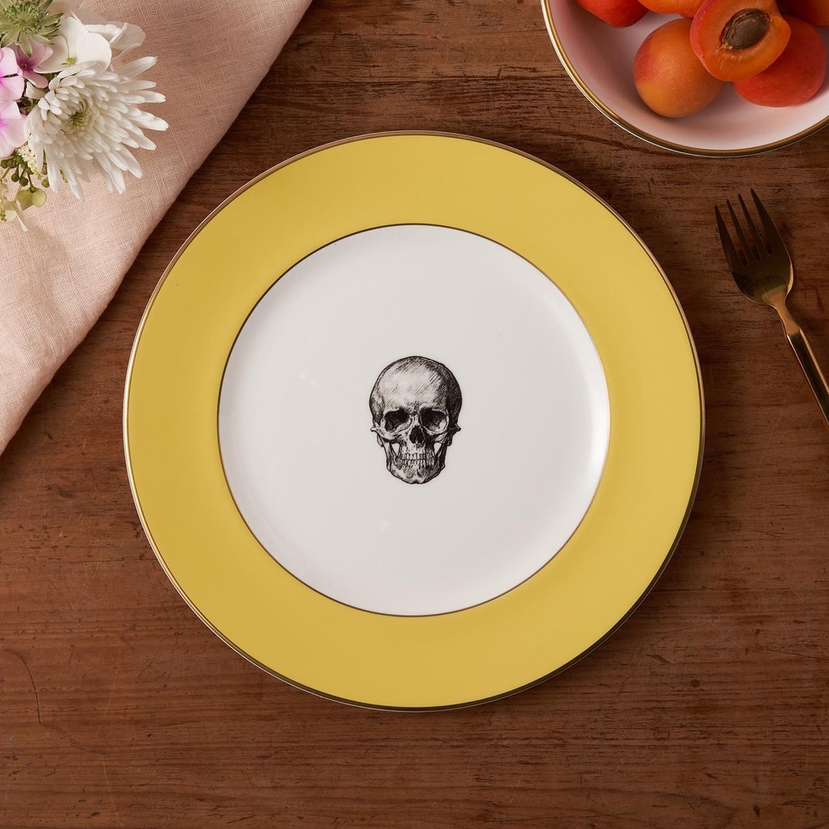 Skull Dinner Plate Yellow | Unique Serveware – Scout Design Studio