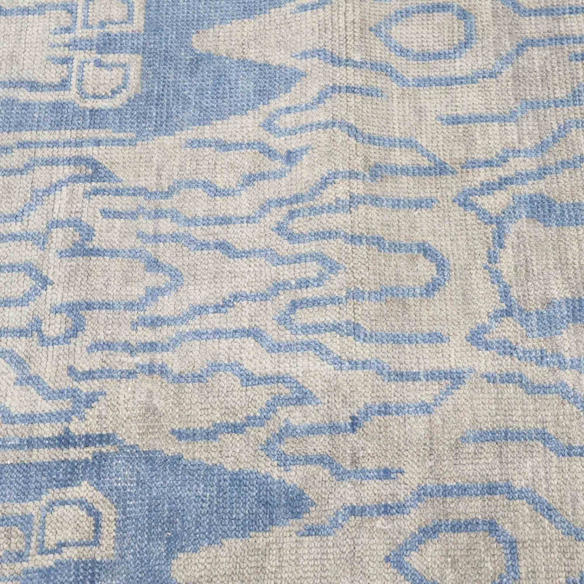 Taiga Blue Turkish Knot Rug | Blue Abstract Tiger Rug – Scout Design Studio