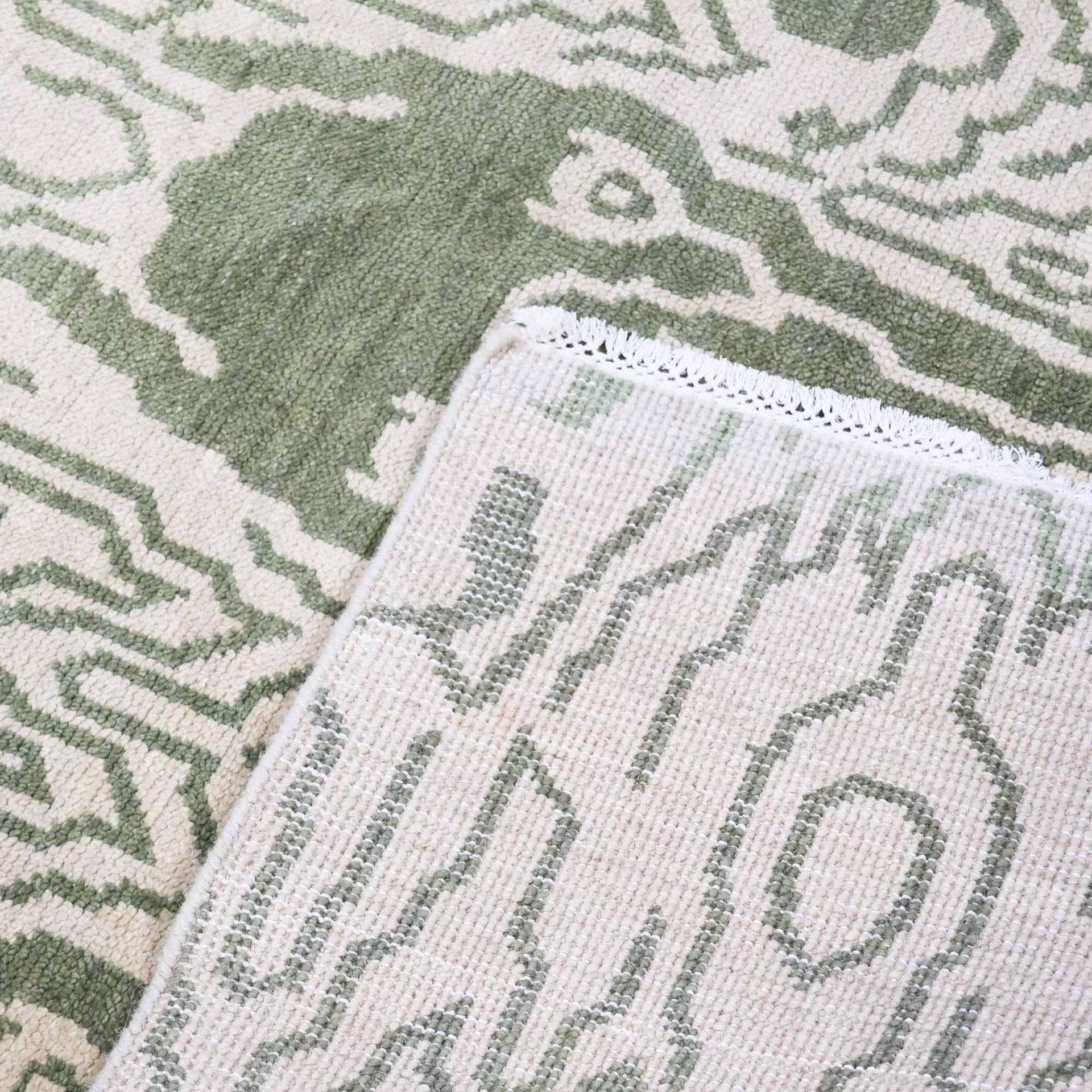 Taiga Green Turkish Knot Rug | Green Abstract Tiger Rug – Scout Design ...
