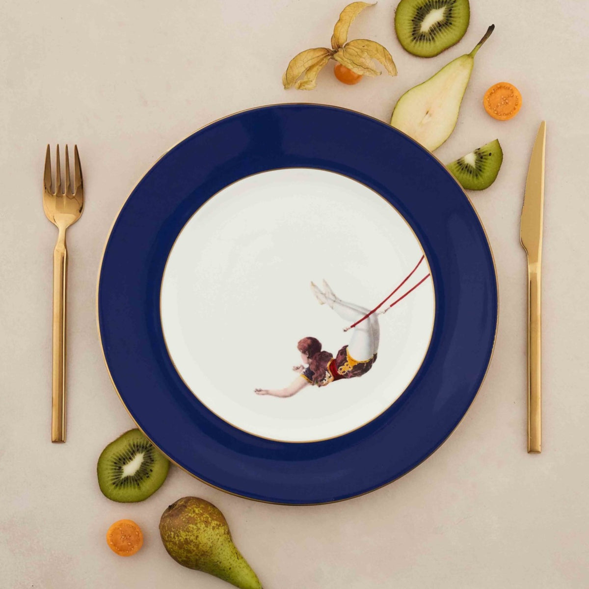 Trapeze Girl Dinner Plate Cobalt Blue | Unique Serveware – Scout Design ...