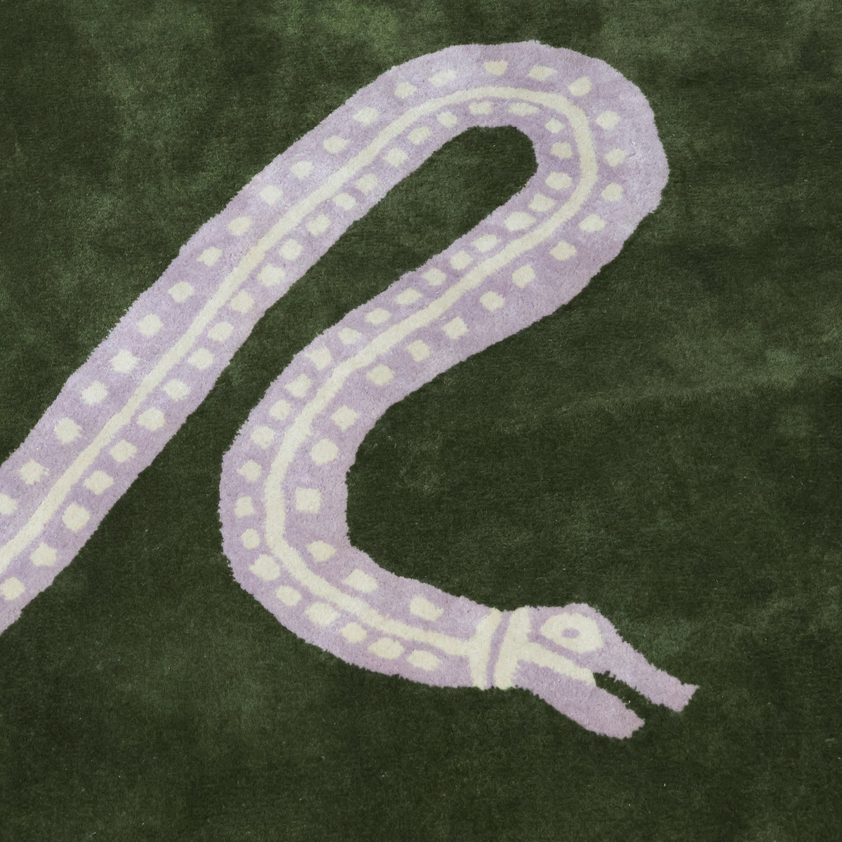 Viper Olive Tufted Rug | Green Snake Unique Rug – Scout Design Studio