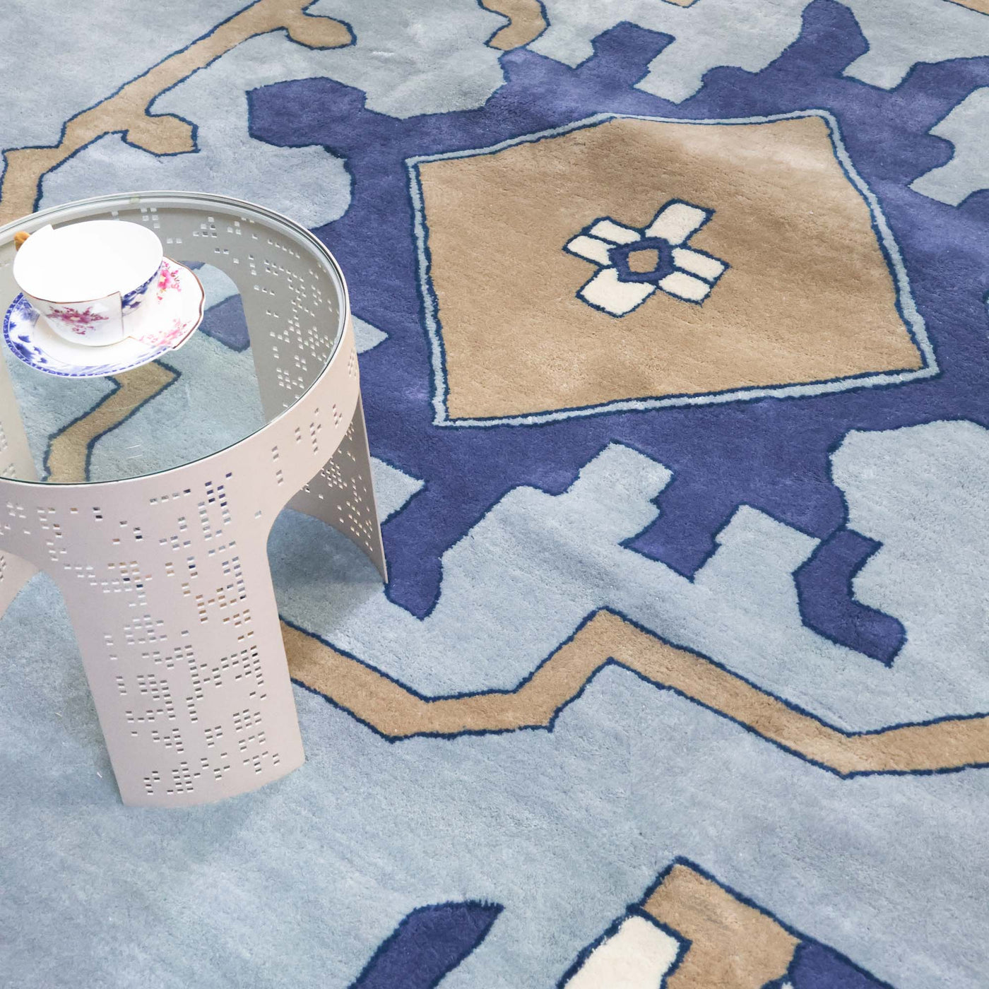 Zara Blue Tufted Rug | Abstract Blue Rug – Scout Design Studio