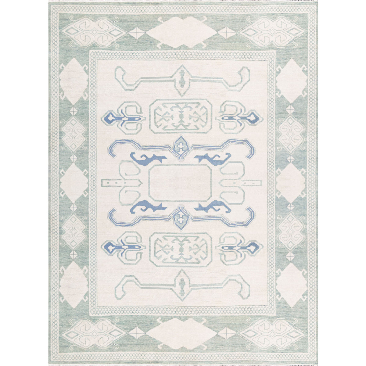 Clarita Blue Turkish Knot Rug | Blue & Sage Rug – Scout Design Studio