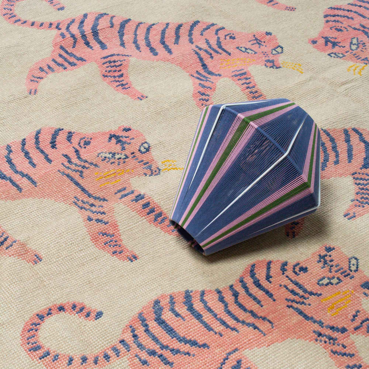 Elektra Tiger Turkish Knot Rug | Pink Tiger Rug – Scout Design Studio