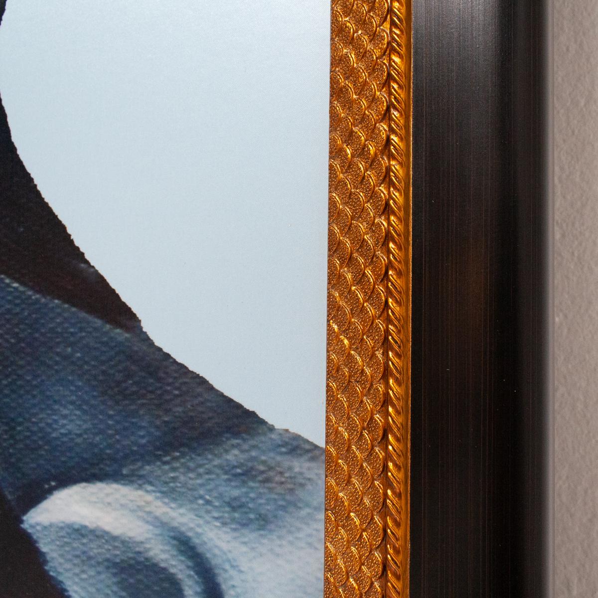Framed Equestrian Artwork on Silk Cloth - Light Blue | Unique Wall Art ...