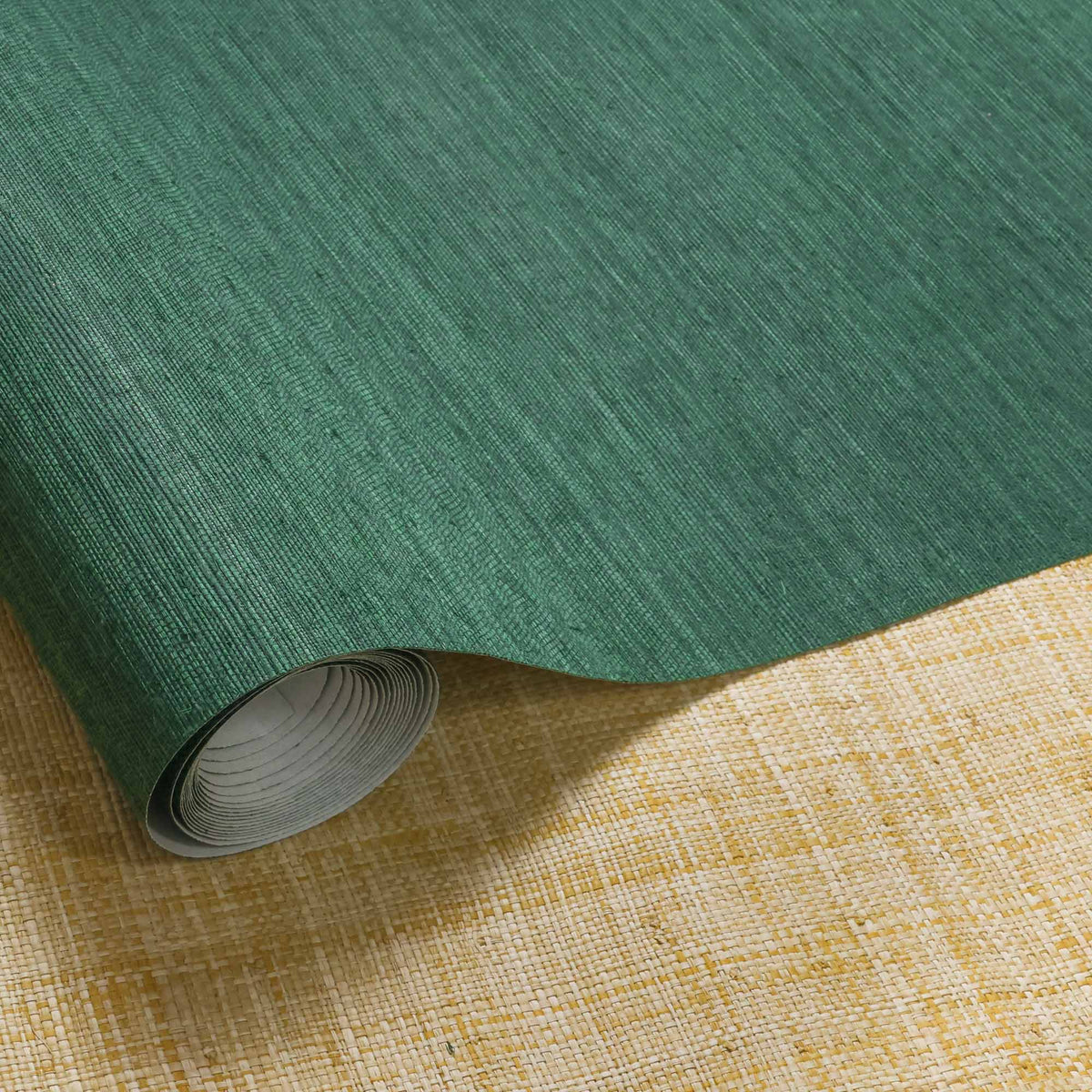 Lea Sisal Grasscloth Wallpaper | Emerald Green Grasscloth Wallpaper ...