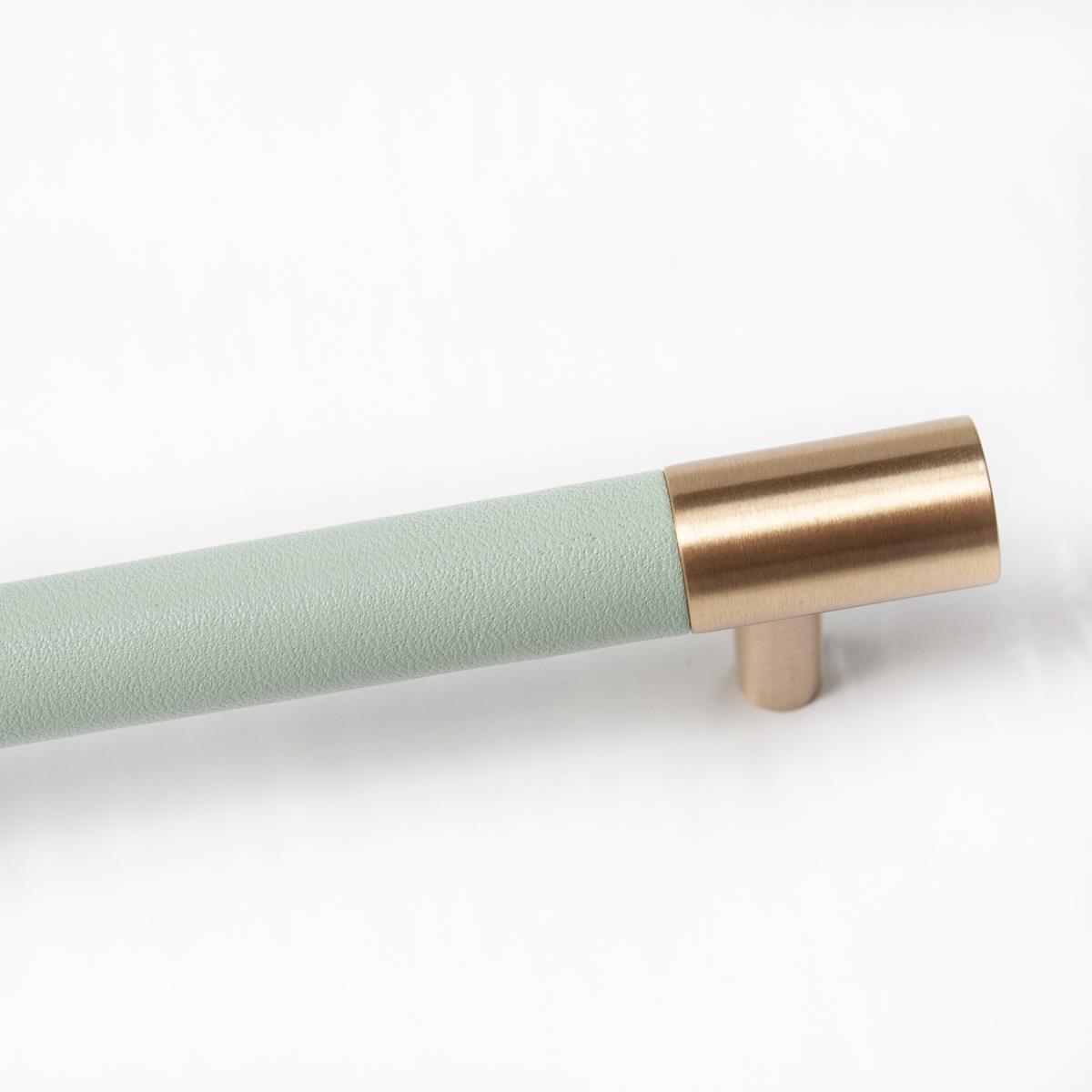 Leather & Brass Handle 5" - Light Green – Scout Design Studio