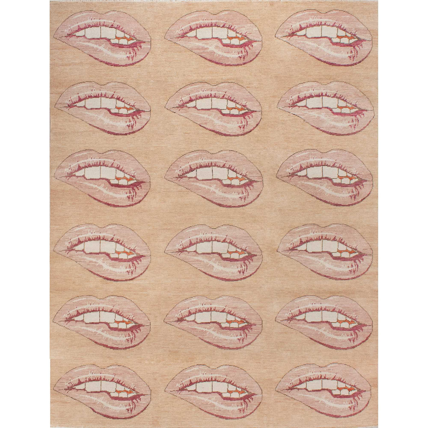Lip Tease Turkish Knot Rug | Pink Lip Rug – Scout Design Studio