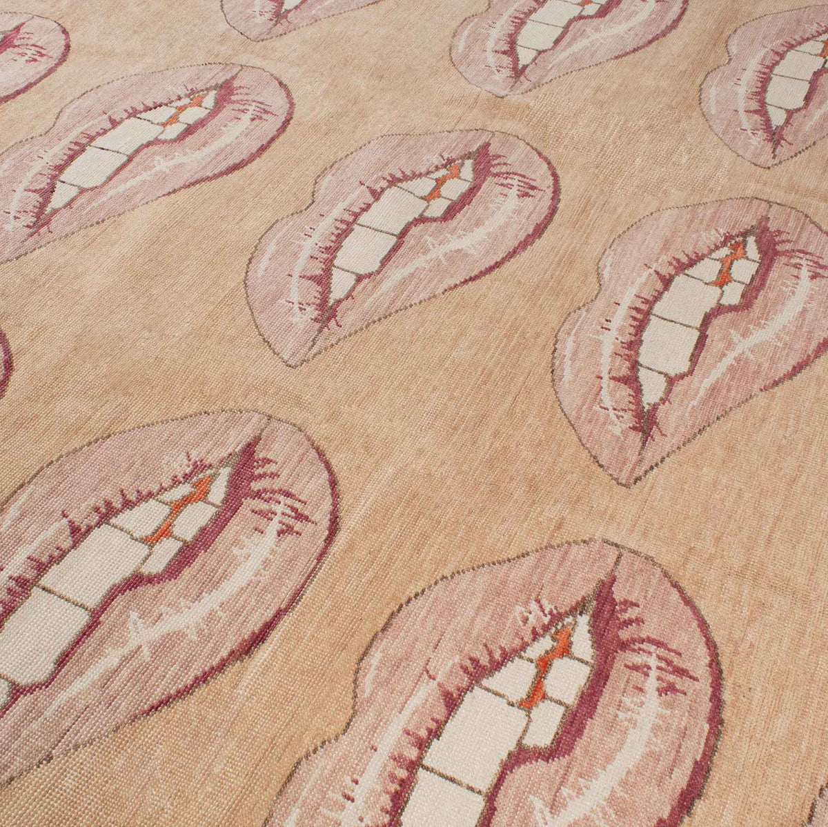 Lip Tease Turkish Knot Rug | Pink Lip Rug – Scout Design Studio