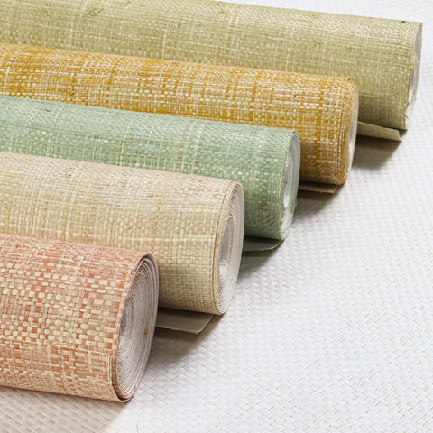 Tabitha Paper Weave Grasscloth Wallpaper | White Raffia Wallpaper ...