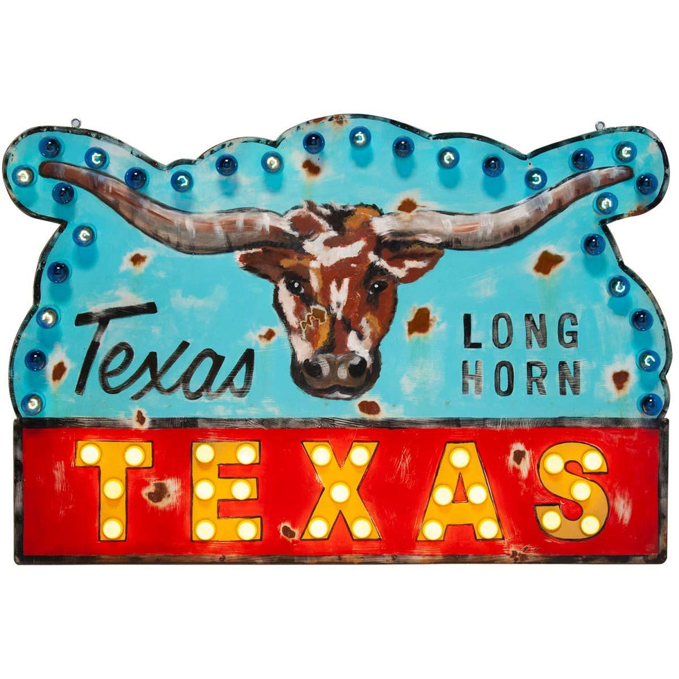 Texas Longhorn Sign | Vintage Wall Art – Scout Design Studio